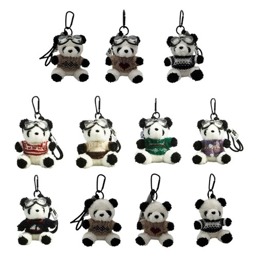 Bear Model Keychain Pilot Panda Keyring Plush Keychains Accessory for ...
