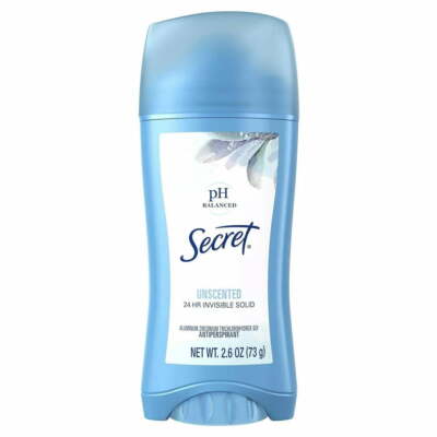 Secret Antiperspirant Deodorant 24HR Invisible Solid Unscented 2.6oz ...