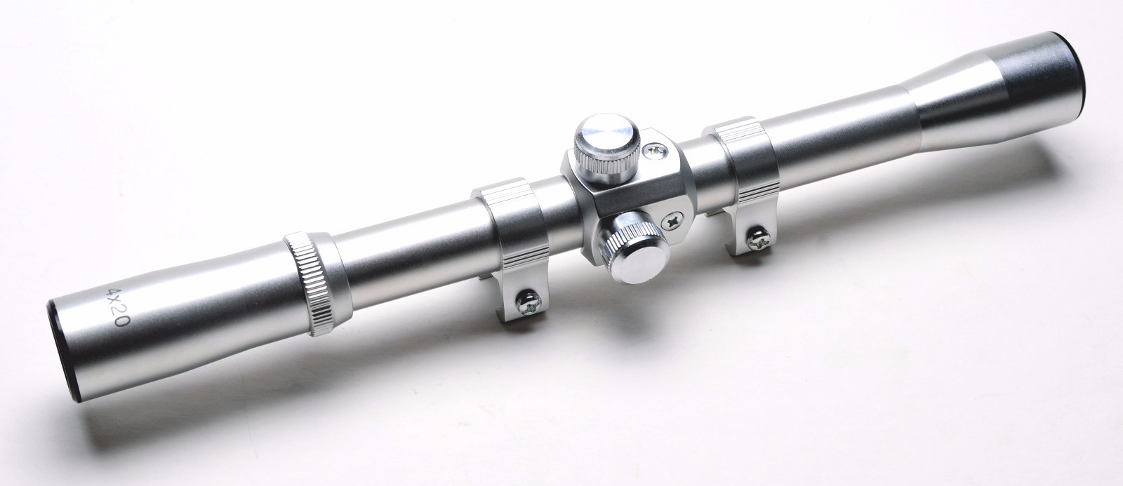 22 RIFLE SCOPE 4X20 with Dovetail Ring Stainless Silver NEW | eBay