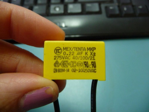 MEX/TENTA MKP 0.22MF+/-10%275 Qty of 50 per Lot VAC CAPACITOR W/WIRES ...
