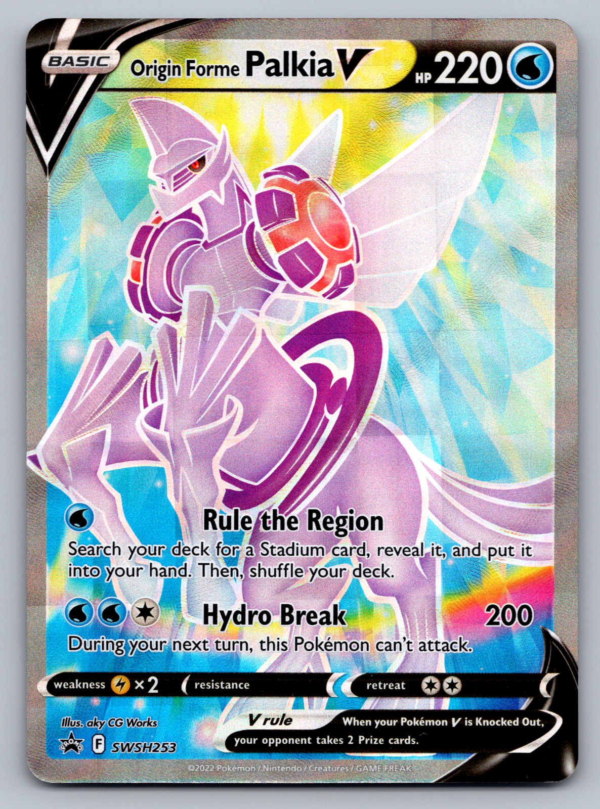 Origin Forme Palkia V Pokemon SWSH253 Full Art Holo Black Star Promo NM ...