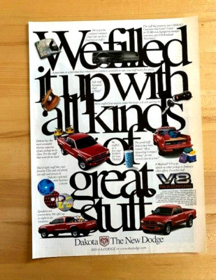 1999 Print Ad Dodge Dakota We filled it up with all kinds of great ...