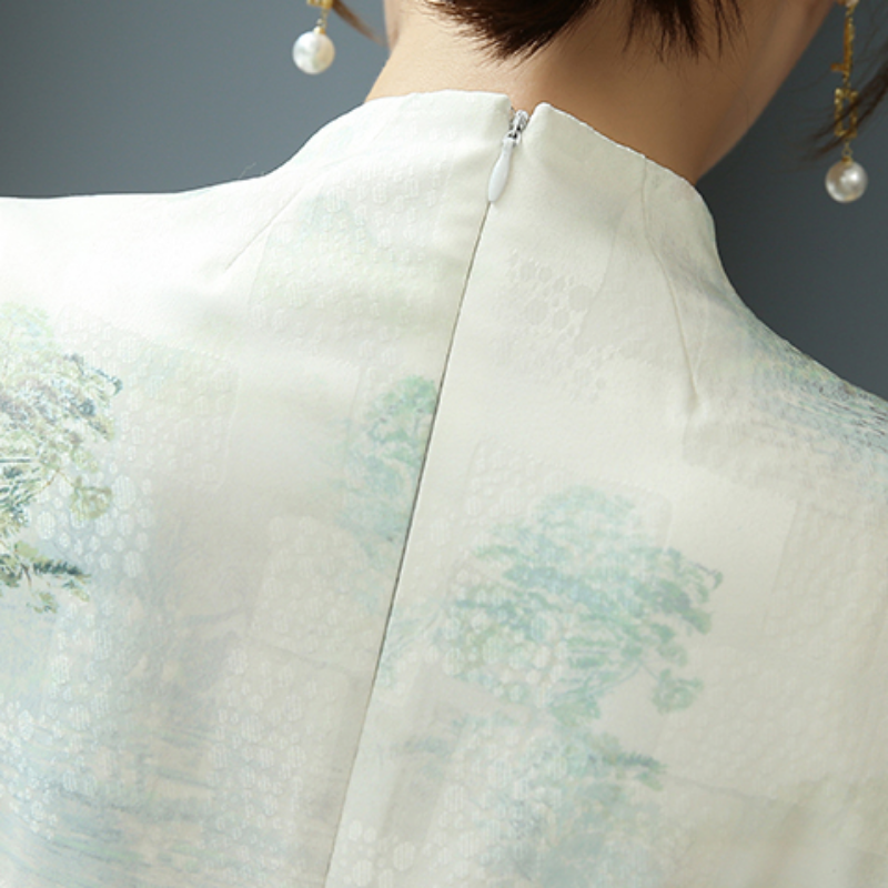 Lady Side Slit Long Cheongsam Dress Bodycon Floral Fit Qipao Chinese ...