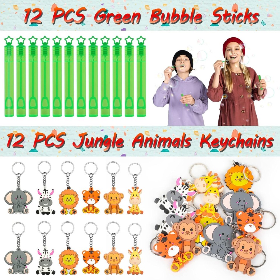Jungle Safari Party Favors Set 84 PCS Wild Animals Theme Masks Sticker ...