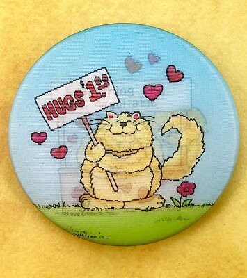 Cat pin button Hugs $1 Everything else is negotiable Hearts 2.25" Russ ...
