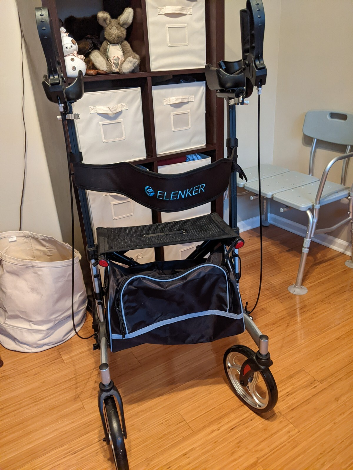 Elenker Upright Mobility Walker with Storage Bag and Hand Brakes; Blue ...