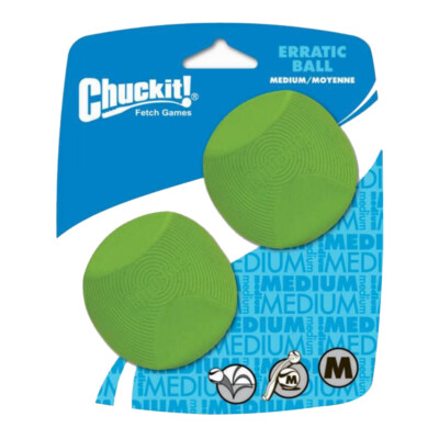 Chuckit Erratic Ball Throw & Fetch Dog Toy Medium 6cm 2 Pack | eBay ...