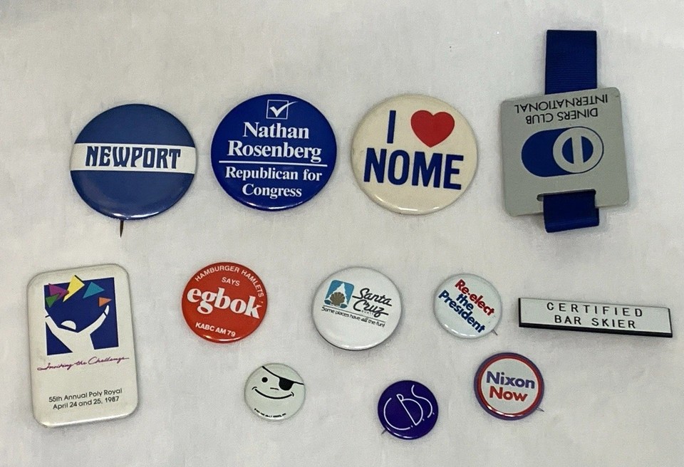 Vintage Lot Of 35 Assorted Political & Organizational Campaign Pins ...