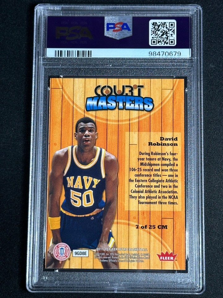 2011 Fleer Retro Ultra Court Masters David Robinson #7 PSA 10 GEM MINT ...