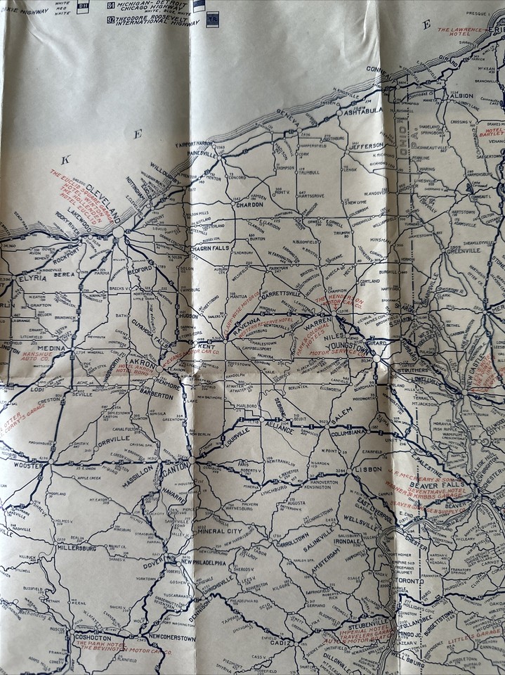 Antique 1919 Rand-McNally Auto Trail Map No 4 Tourists Garage Inc. | eBay