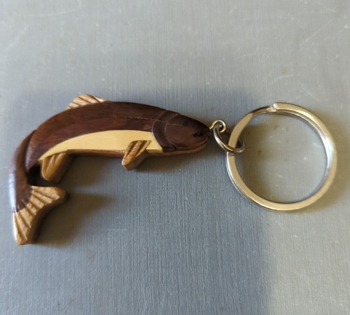 Wooden Trout Keychain | eBay