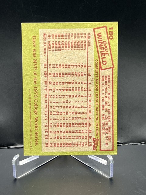 1985 Topps - Collector's Edition (Tiffany) #180 Dave Winfield for sale ...