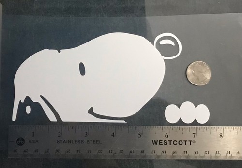 Snoopy Peeking WHITE vinyl decal for car windows weatherproof 3.5 x 7.5 ...