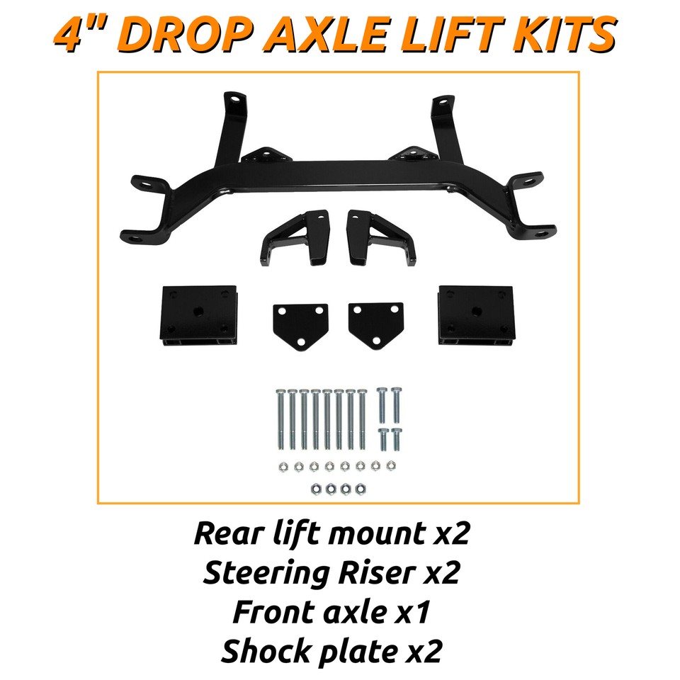 4" Drop Axle Lift Kit For EZGO Gas Golf Cart 1994.5-2001.5 Medalist/TXT ...