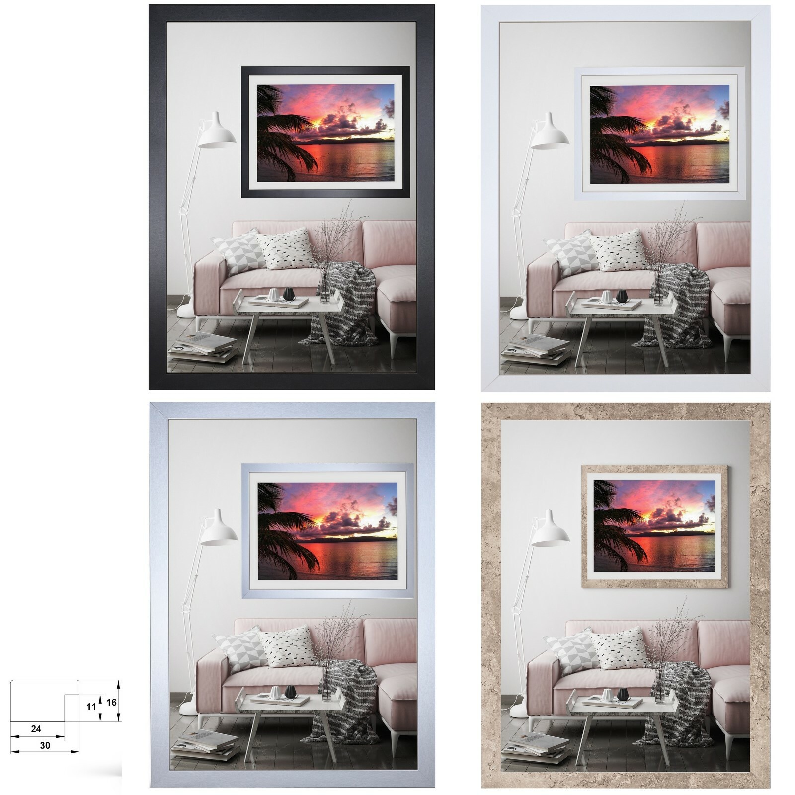 Bilderrahmen Alis Holz MDF Foto Poster Rahmen ab 10x15 bis 80x100 ...