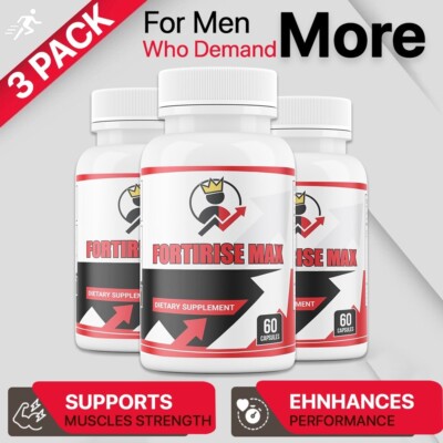 (3 Pack) Fortirise Max Capsules, All Natural for Max Strength (180 ...