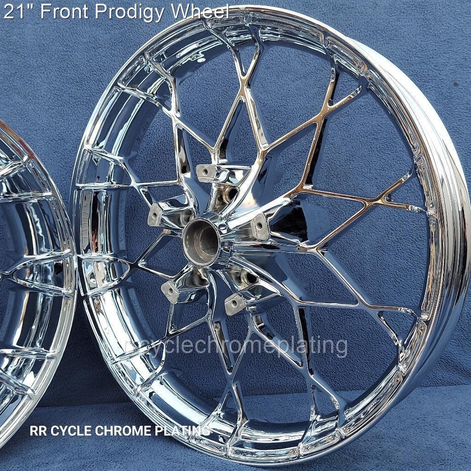 Harley Chrome Prodigy Wheels 21' Front 18" Rear 09-25 Street Glide Road ...