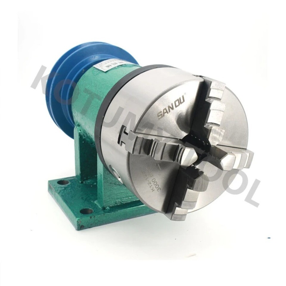 Home Lathe Spindle Kit 125 Spindle Flange Pulley Woodworking Lathe DIY ...