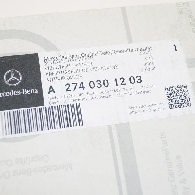 MERCEDES C Class W205 2.0 Petrol M274 Crankshaft Pulley A2740301203 for ...