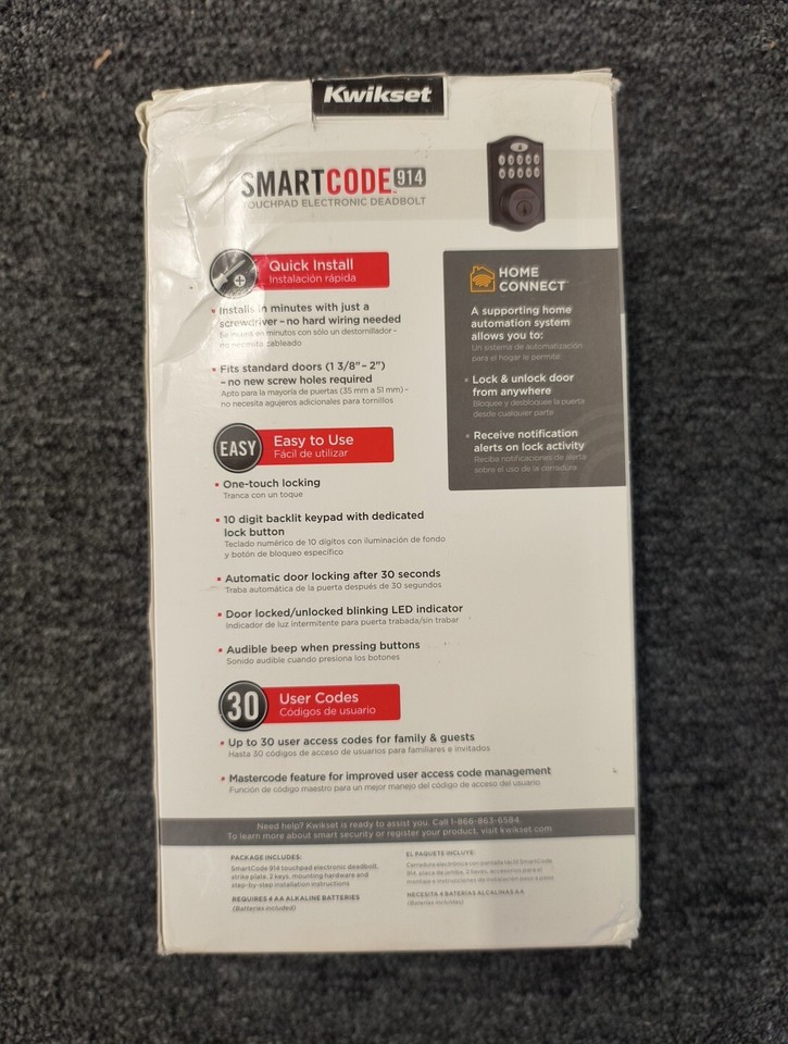 Kwikset SmartCode 914 Touchpad Electronic Deadbolt Door Smart Lock ...