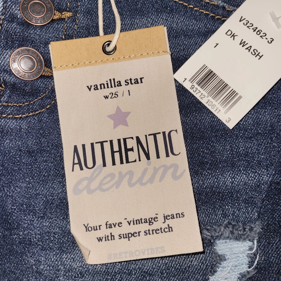 Vanilla Star Junior Women's Mid-Rise Denim Bermuda Shorts Blue Size 1 ...