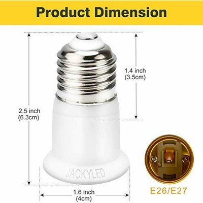 Light Bulb Socket Extender E26/E27 Screw In Adapter 4cm 1.57 inch ...