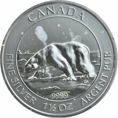Better Date 2013 Canada 8 Dollars 1 1/2 Oz. Silver Polar Bear World ...