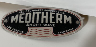 Vintage Meditherm California Short Wave Quartz Oval Metal Emblem ...