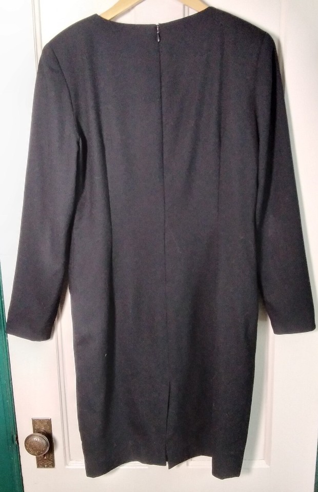VTG Verdi Milan NY Dress Women’s 6 Black Wool? Lined Button Zip Career ...