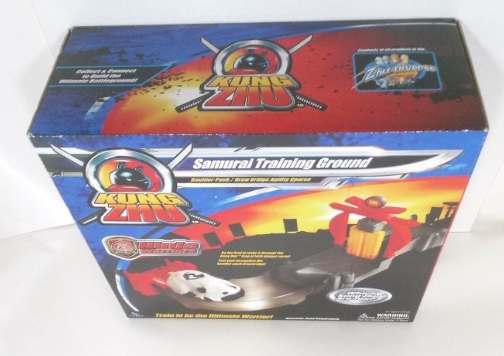 NEW Kung Zhu Samurai Training Ground Boulder Push Draw Bridge Agility ...