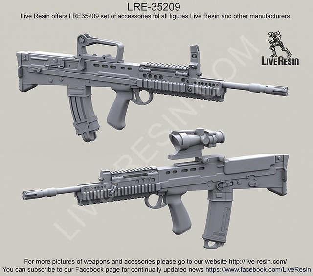 Live Resin 1/35 Lre-35209 L85a1 Sa80 Assault Rifle With Iron Sight ...