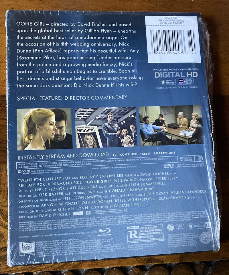 Gone Girl Blu-ray with Amazing Amy Book & Slipcover *NEW* No Digital | eBay