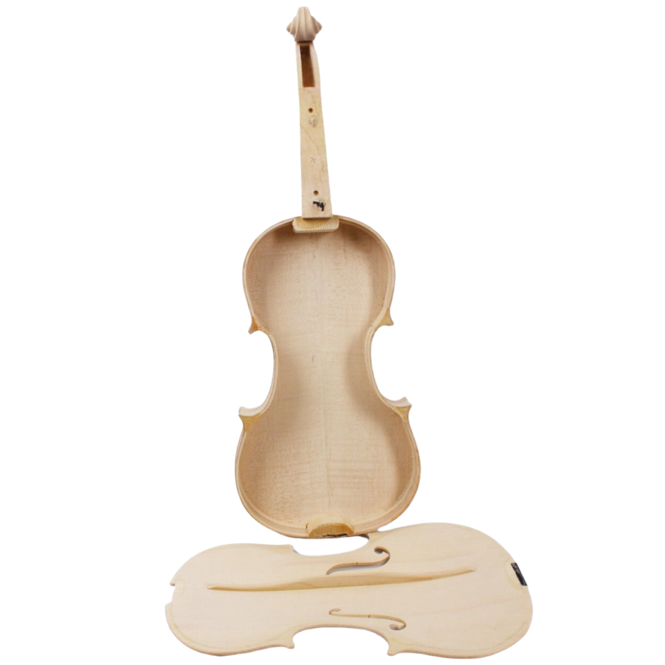 1 pce New Unfinished Violin 4/4 Size flame maple back spruce top pure ...