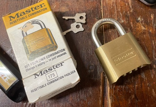 NEW Vintage Brass Master Lock PADLOCK 175 Combination 4 Digit Padlock ...