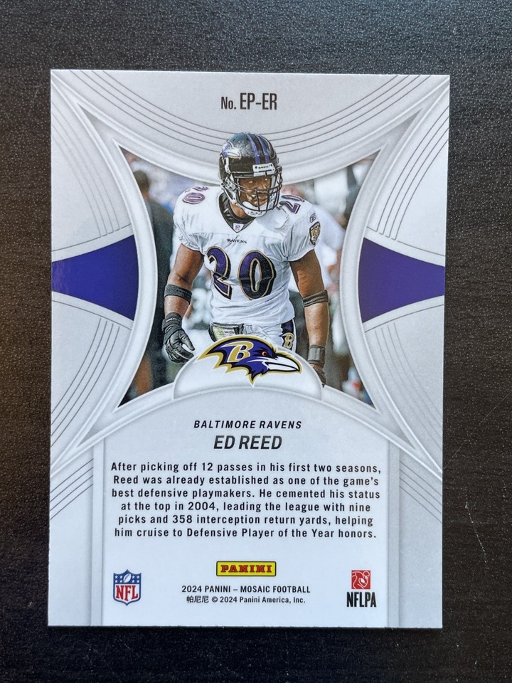 2024 Panini Mosaic Epic Performers - Ed Reed #EP-ER Baltimore Ravens | eBay