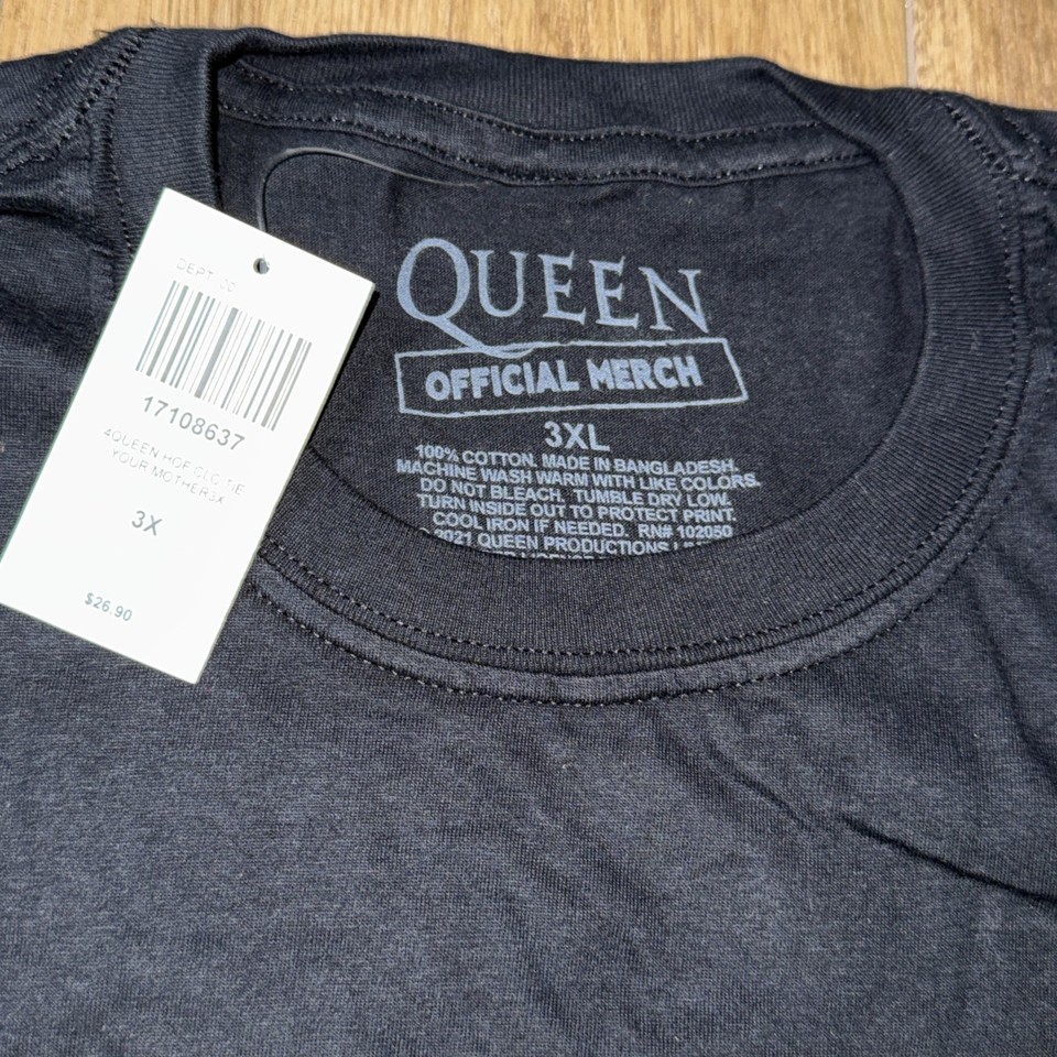 Queen Tie Your Mother Down T-Shirt Black 3x New with Tags Hot Topic ...