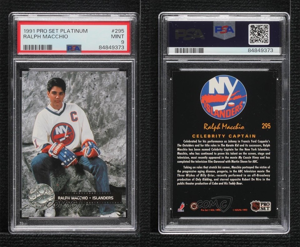 1991-92 Pro Set Platinum Celebrity Captain Ralph Macchio #295 PSA 9 ...