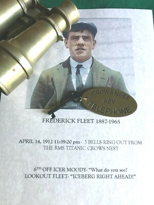 THE INFAMOUS MISSING TITANIC, CROWS NEST TELEPHONE KEY, SOLID, MUSEUM ...