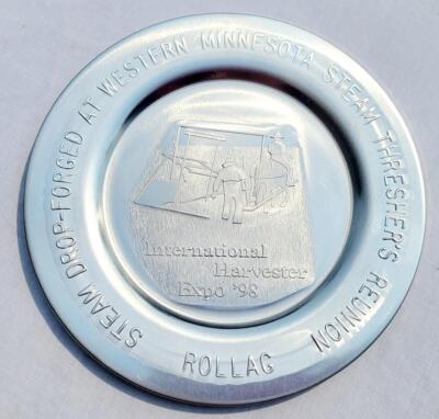 1998 Rollag Steam Threshers WMSTR Souvenir Aluminum Plate Western ...