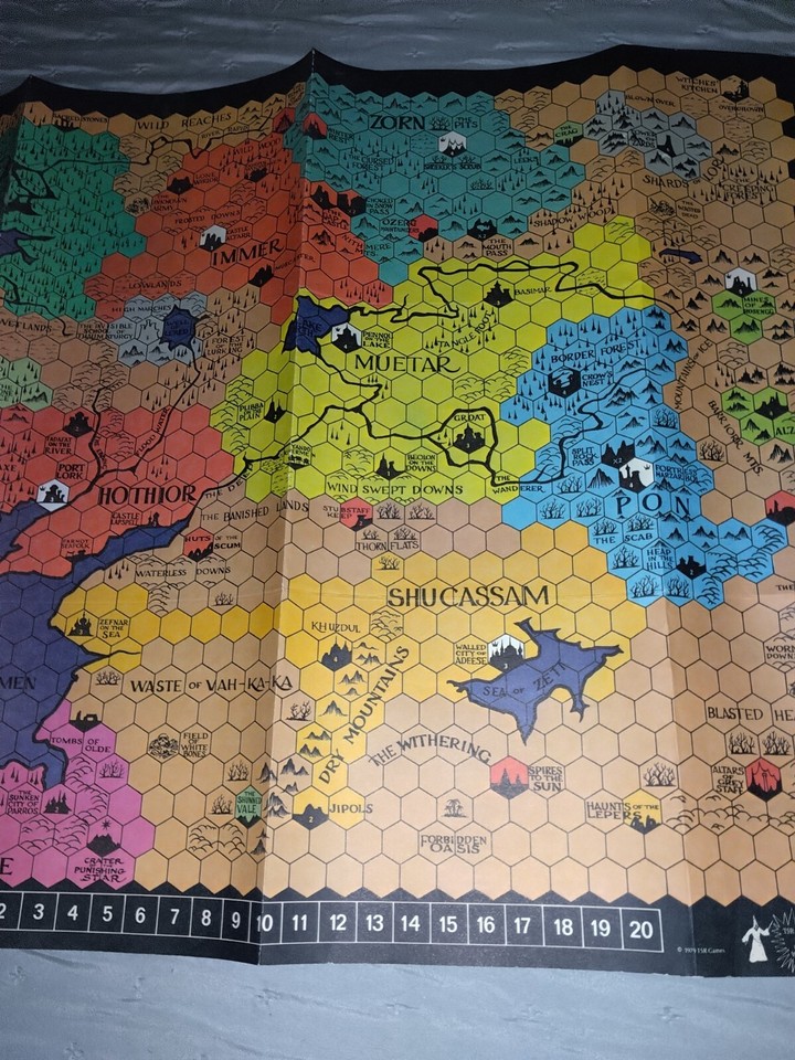 TSR Divine Right GAME BOARD MAP MAPSHEET WORLD 1979 Magic Realm AVALON ...