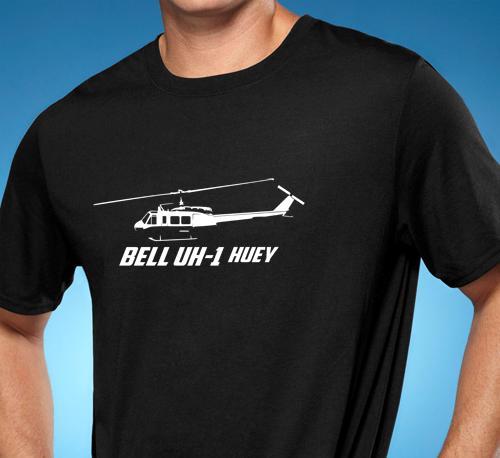 Bell UH-1 Huey Helicopter Classic Outline Design Tshirt NEW FREE ...