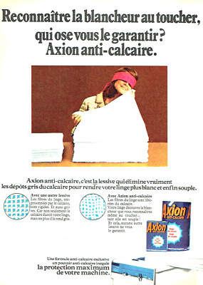 Publicité Advertising 04 24 1972 lessive Axion reconnaitre la blancheur ...