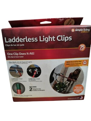 Simple Living Ladderless Light Clips Works With All Types of Lights 75 ...