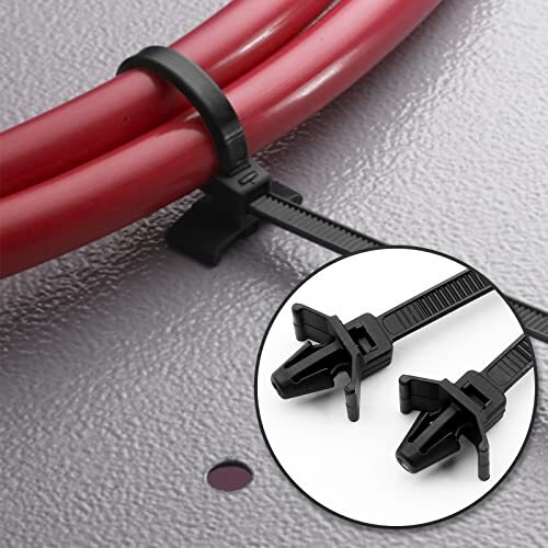 50 Pcs Nylon Push Mount Cable Zip Ties Self Locking Wire Wrap Strap for ...