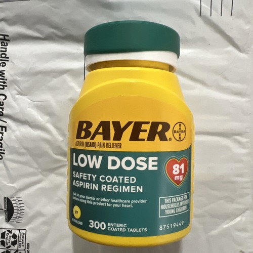 Bayer Aspirin Regimen Low Dose 81 mg Enteric Coated Tablet - 300 Count ...