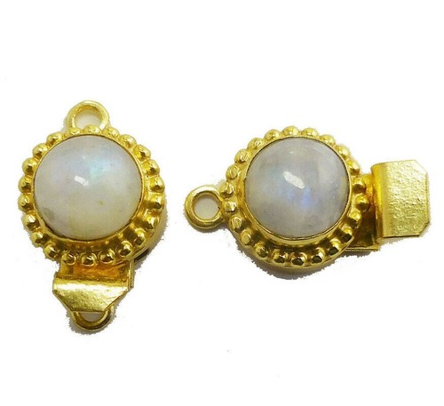 1 PC ROUND MOONSTONE BOX CLASP 1 STRAND 18K GOLD PLATED 617 DEP-209 | eBay