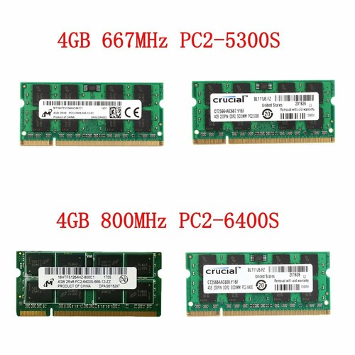 16GB 8GB 4GB 2GB DDR2 667 800MHz SODIMM 1.8V Laptop RAM For Crucial ...