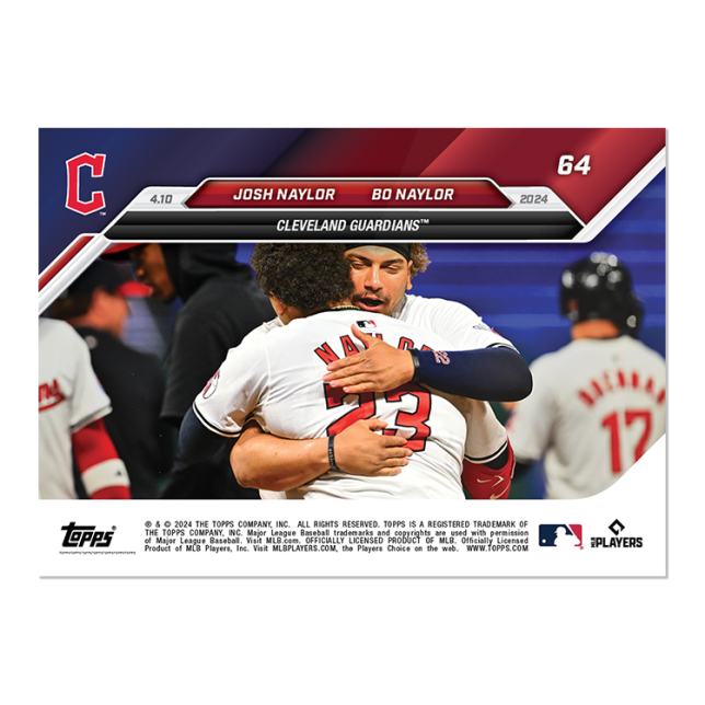 Josh Naylor/Bo Naylor Guardians - 2024 MLB TOPPS NOW Card 64 Presale | eBay
