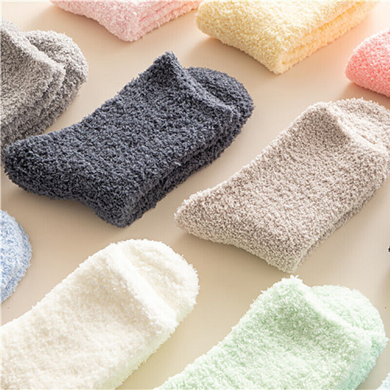 6 Pairs Ladies Winter Warm Fluffy Socks Soft Cosy Lounge Bed Socks ...
