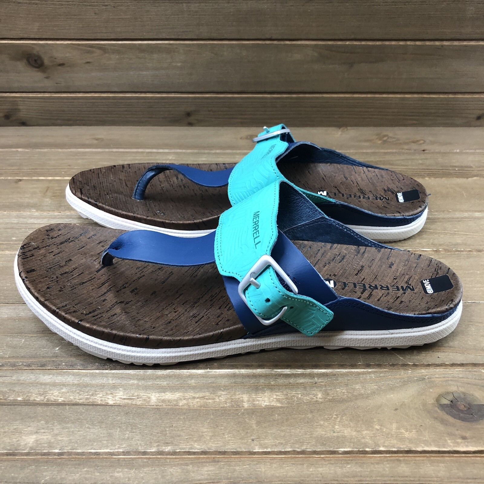 Merrell Sandals Women's 11 Poseidon Blue Green Leathe… - Gem